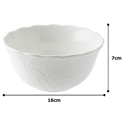 Narumi 51952-23143 Bowl Plate Set, Honeton Lace Bride, 6.3 inches (16 cm), White, Lace Pattern, Cute, Small Bowl, Donburi, Wedding Gift, Microwave Warm, Dishwasher Safe, Gift Box Included