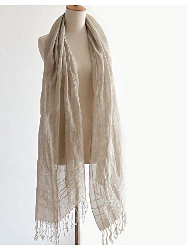 Jeelow Lightweight Cotton Scarf Scarfs For Women Shawls And Wraps Scarves For Men (Linen Stripe)