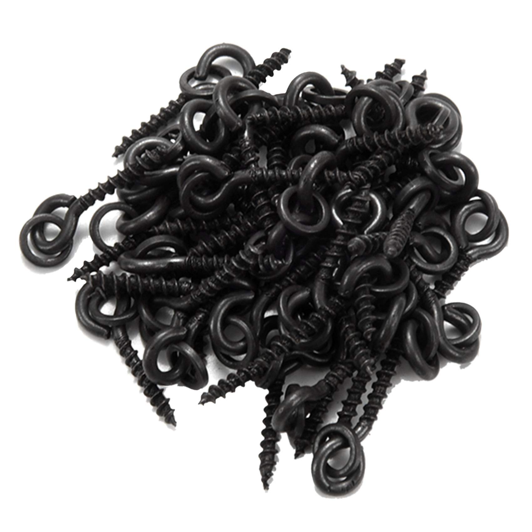 Misaso 50pcs Fishing Boilie Screw with Solid Ring Bait Tool Chod Rigs Fishing Hair Tackle Accessory