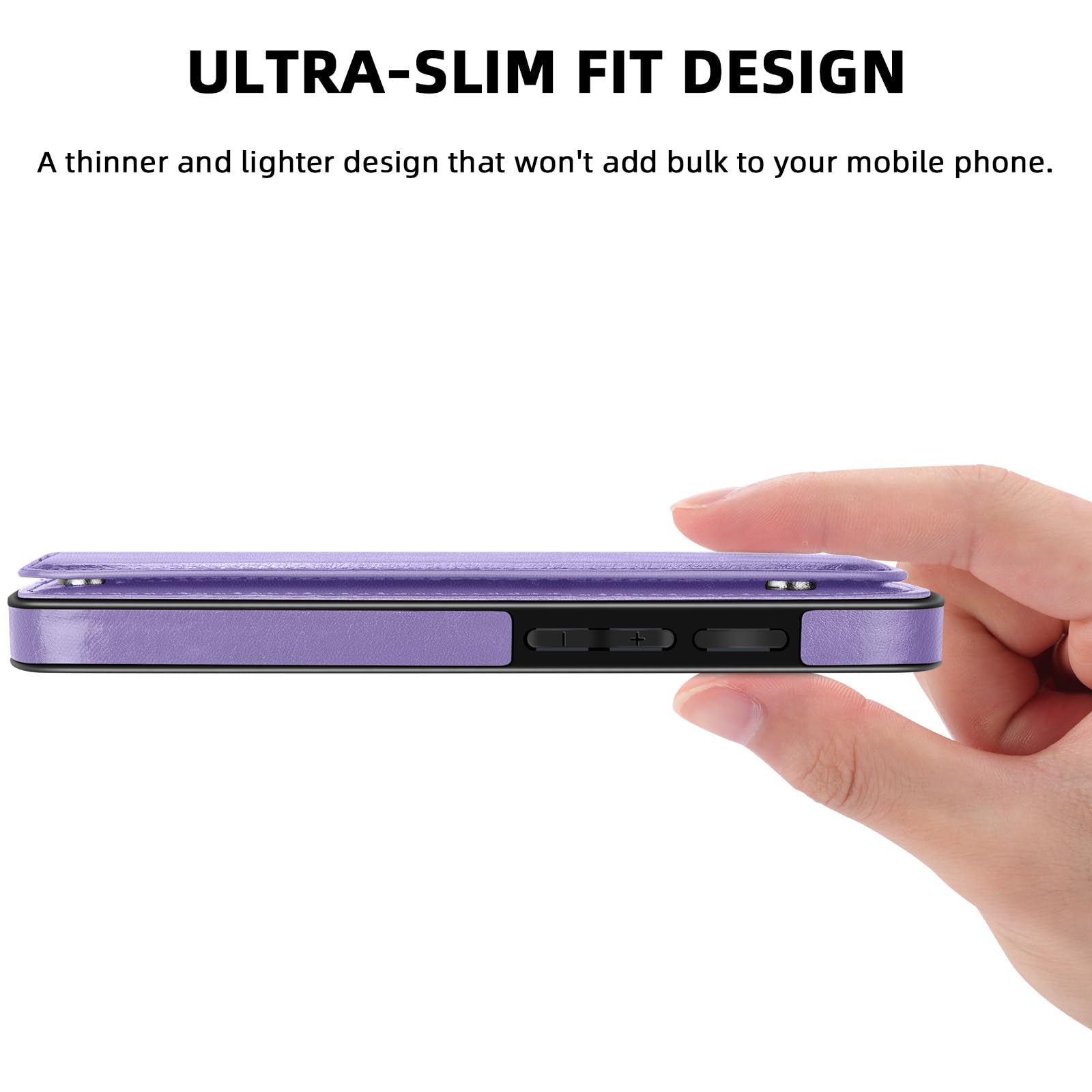 iMangoo for iPhone 15 Pro Max Case Wallet Credit Card Holder Slot,iPhone 15 Pro Max Case Women Cute Flower Pattern PU Leather Magnet Clasp Flip Cash Sleeve Phone Cover for iPhone 15 Pro Max Purple
