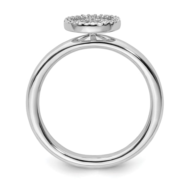 IceCarats 925 Sterling Silver Peace Sign inspirational Symbol Diamond Stackable Ring Size 8