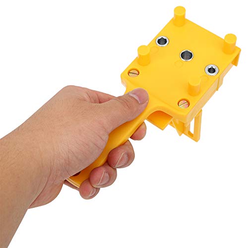 Woodworking Drilling Locator Straight Hole Locator, Handheld Woodworking Perforation DIY Tools Woodworking Dowel Jig Kit Hardware Template Guide Woodworking Tools(黄色)