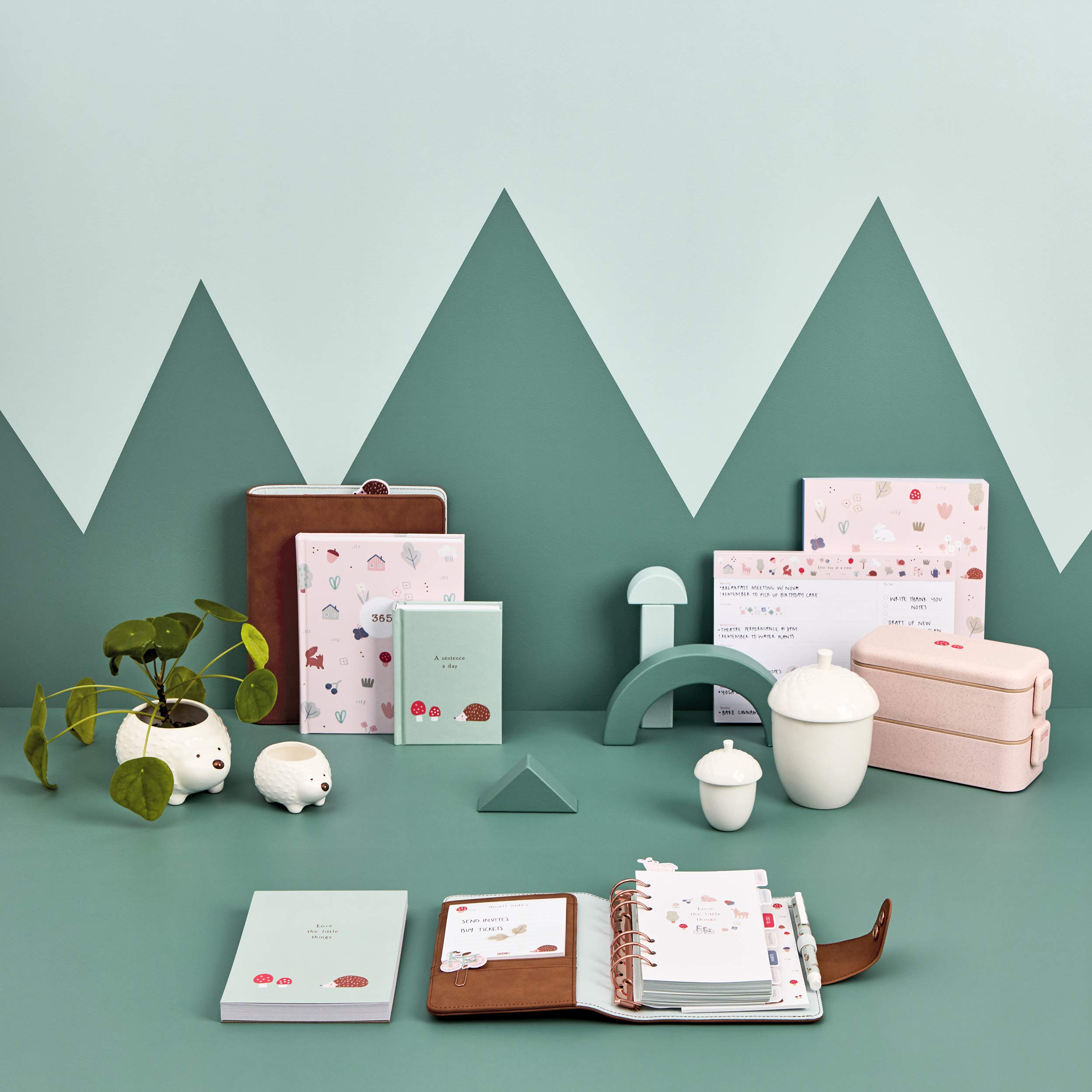 kikki.K Woodland Wanders Designer Collection - 365 Journal, Hard Cover Notebook with 365 Blank Numbered Pages and Promoting Questions for Yearly Journaling