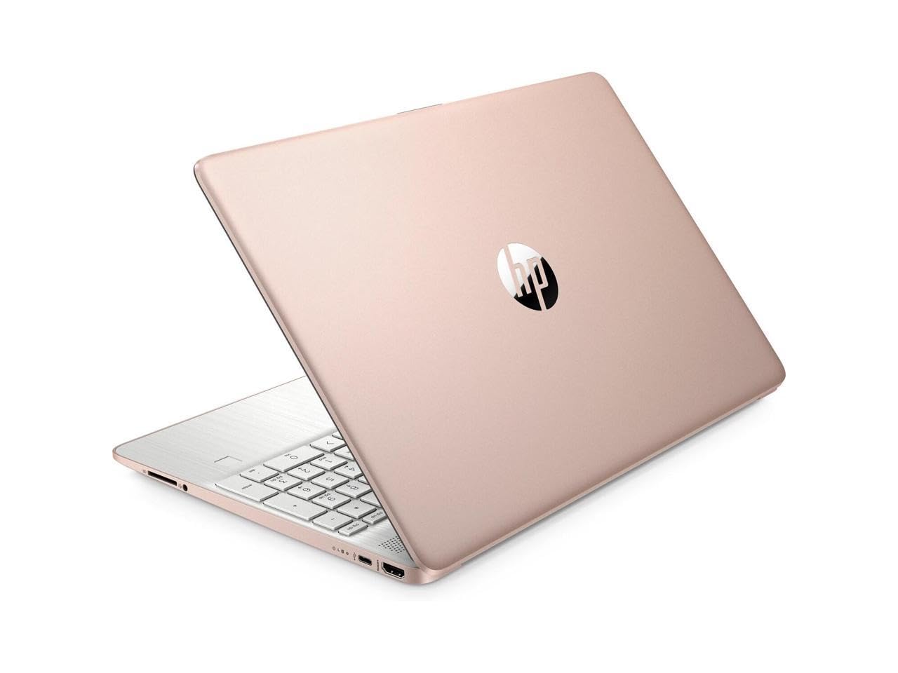 HP 2023 15'' HD IPS Laptop, Windows 11, Intel 4-Core Processor Up to 2.60GHz, 8GB SA RAM, 128GB SSD, HDMI, Super-Fast 6th Gen WiFi, Dale Gold (Renewed)