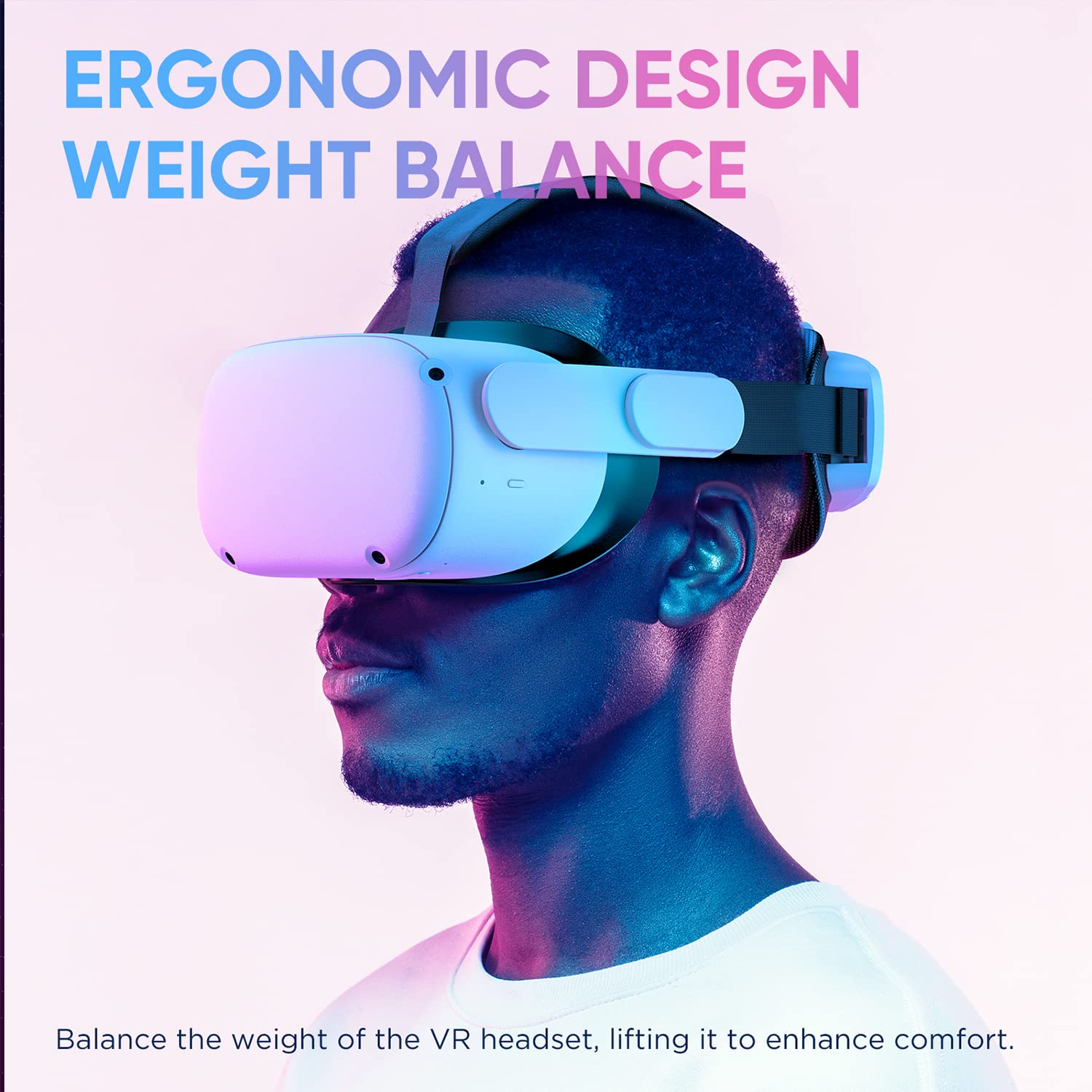 Oculus Quest 2 Head Strap, Elite Strap with Battery for Meta/Oculus Quest 2, Oculus Quest 2 Accessories with 5000mAh Battery for Extra 4-Hour Playtime, Enhanced Support and Comfort, Weight Balance