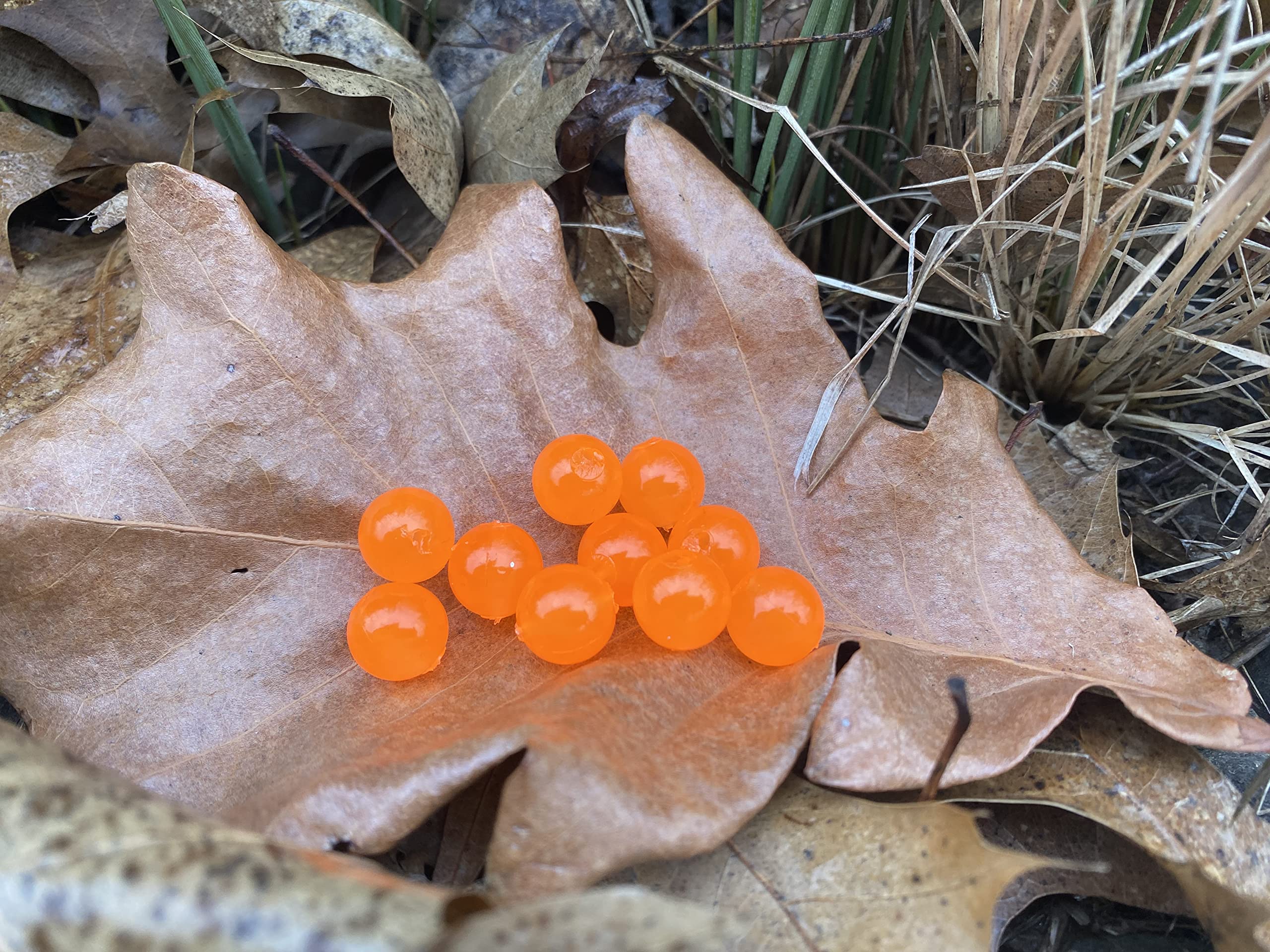 My Style Baits Fishing Beads,12mm Artificial Round Float Fishing Eggs for Freshwater Rivers, Soft Steelhead Salmon Beads (Orange)