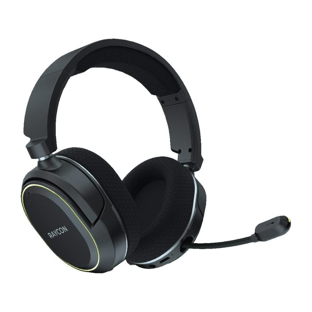 Raycon Gaming Headphones Wireless with built in Retractable HD Mic, 45ms Ultra-Low latency, 26 Hours of Battery, Bluetooth 5.0 (Deep Space Black)