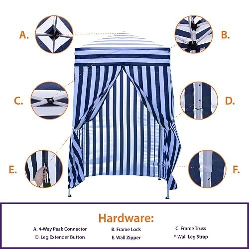 Impact Canopy 4' x 4' Portable Dressing Room, Pop Up Portable Changing Room, Navy Blue / White