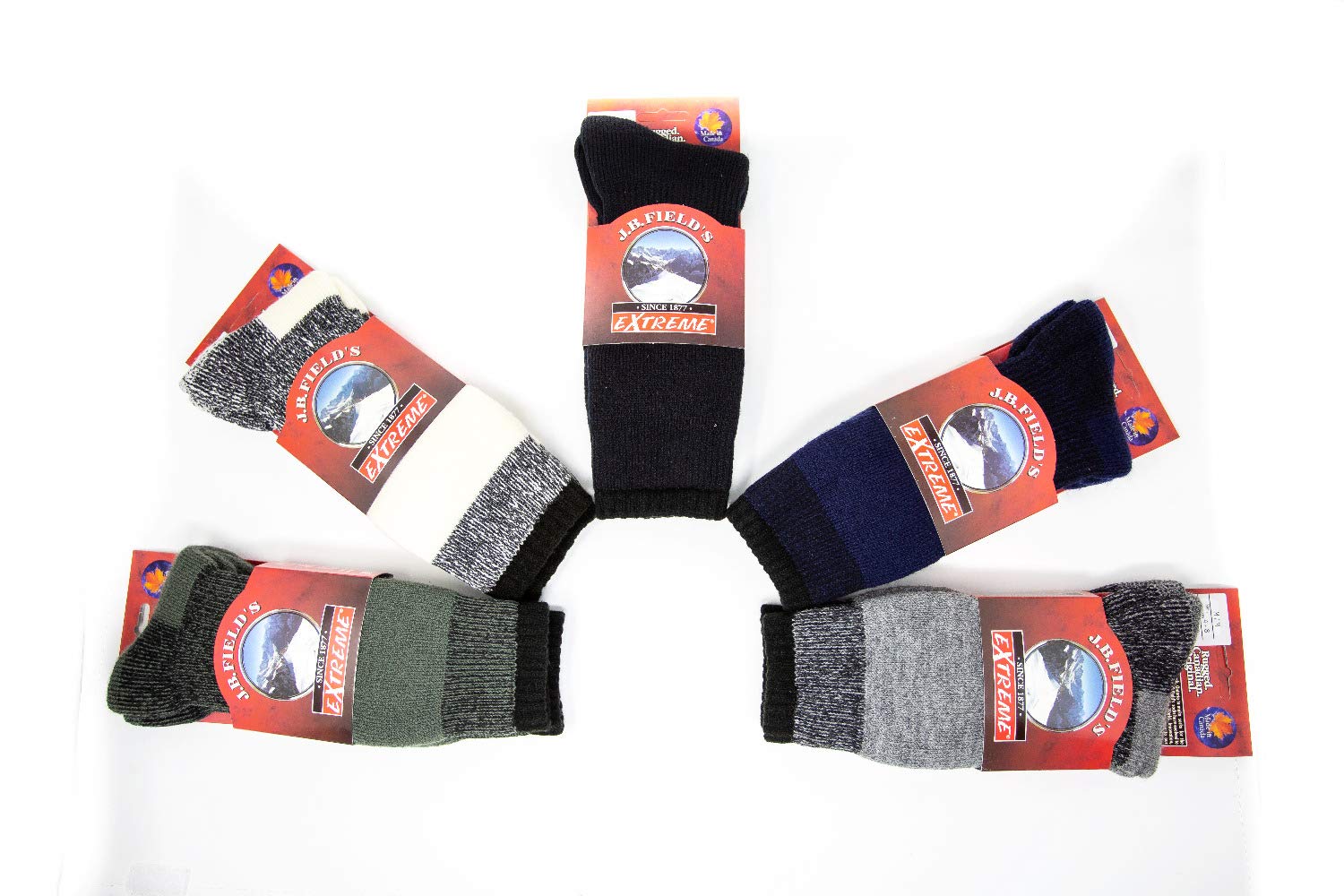 J.B. Field's Icelandic -30 Below XLR Winter Wool Socks (2 Pairs) (Medium (5-9 Shoe), Green)