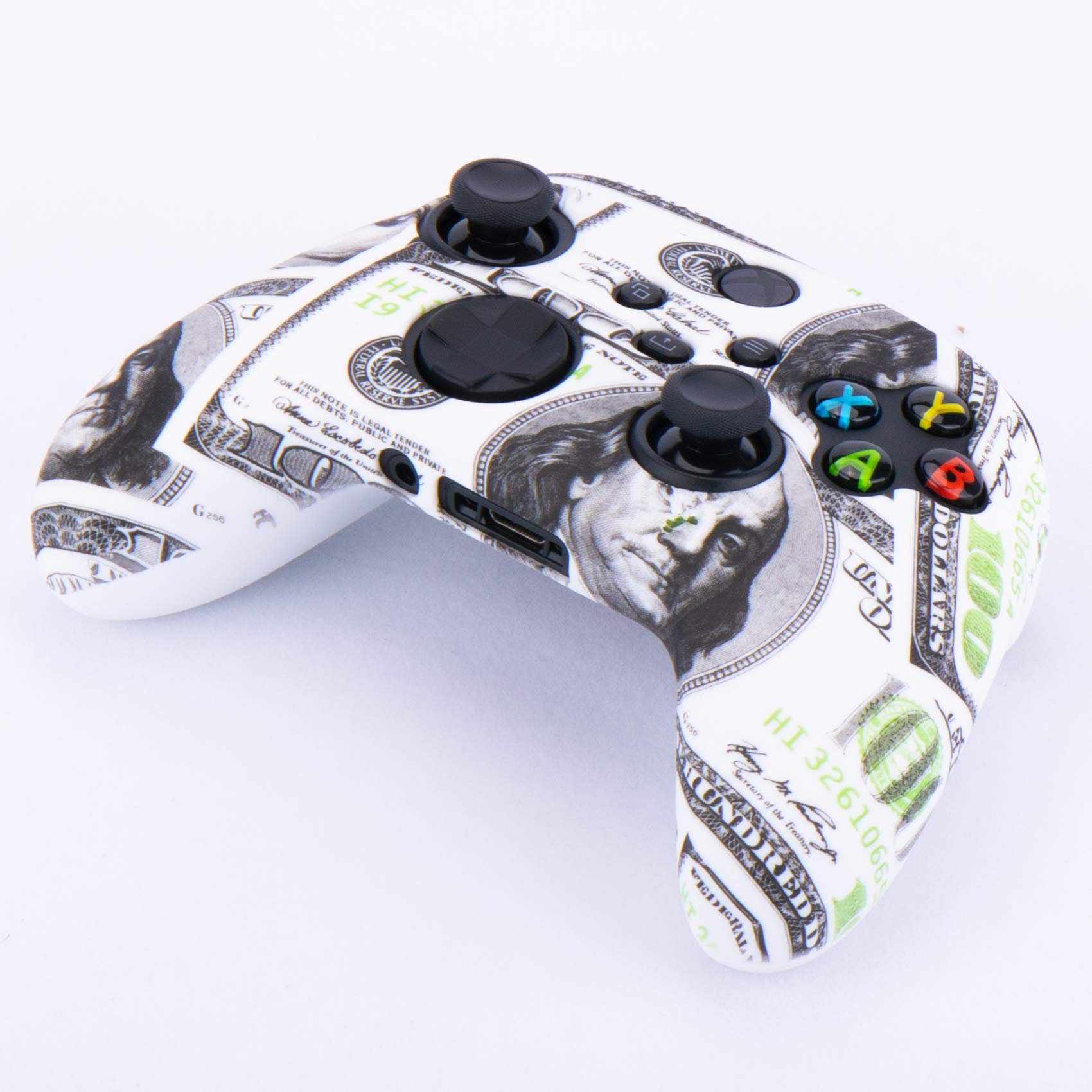 MXRC Silicone Rubber Printing Cover Skin Case x 1 Anti-Slip Customize for Xbox Series X/S Controller x 2(America Dream) + Thumb Grips x 8