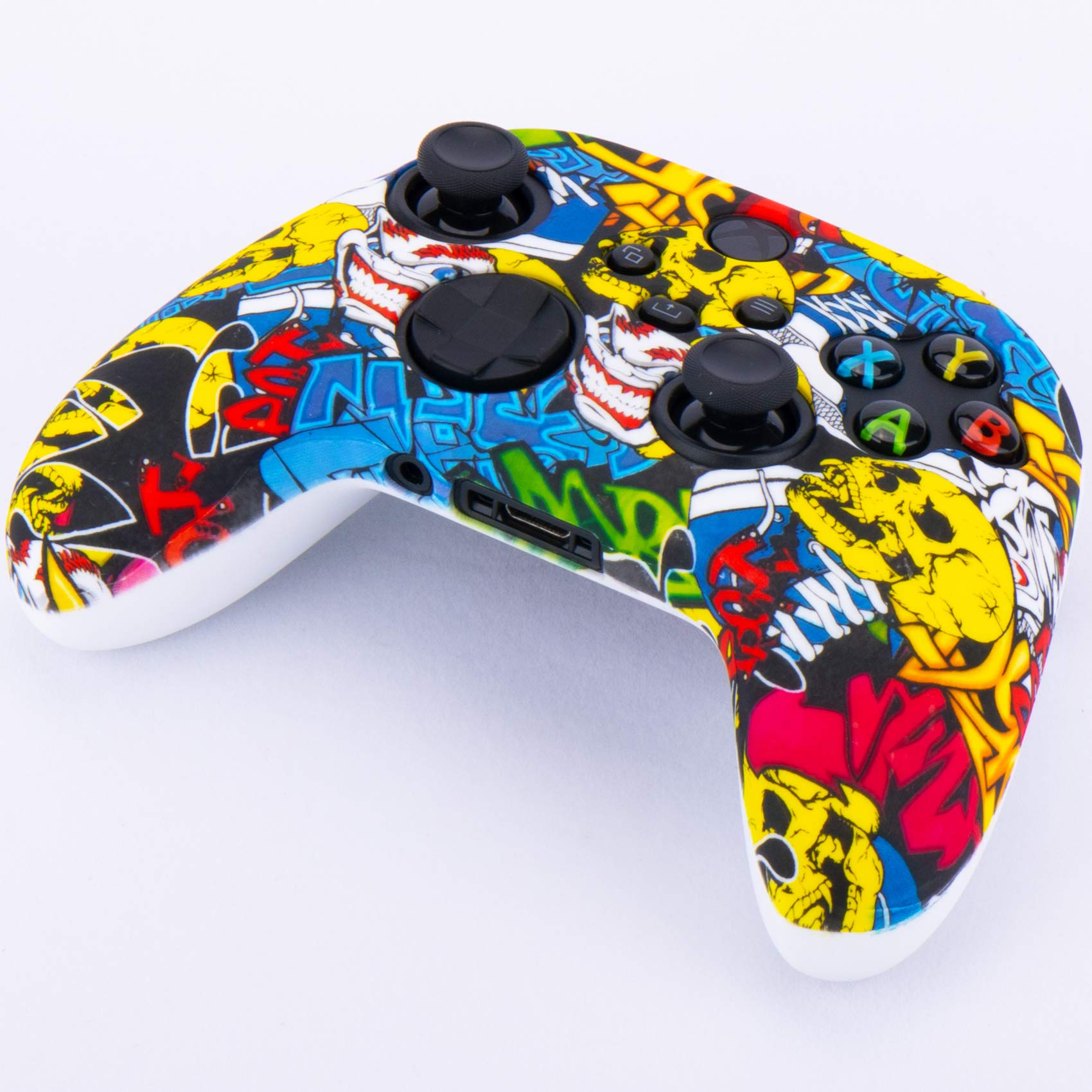 MXRC Silicone Rubber Printing Cover Skin Case x 1 Anti-Slip Customize for Xbox Series X/S Controller x 2(Witch Pack) + Thumb Grips x 8