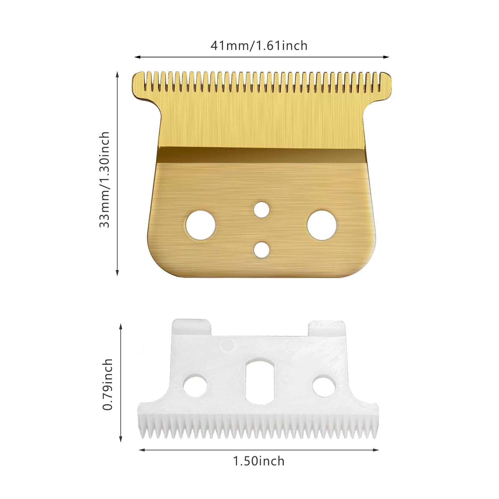 Replacement T-Blade Hair Trimmer Replacement T Beard Trimmer Replacement T Blade Hair Clipper (Gold)