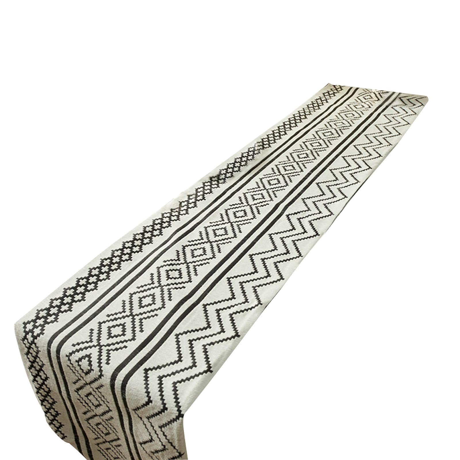Kitchen Table Decor, Chenille Geometric Lines Table Runner, Table Decoration for Holiday Party, for Dining Rooms, Kitchens, Parties, Weddings, and More,70 Inches#