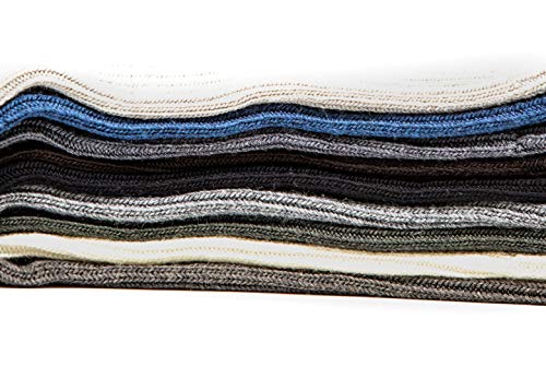 J.B. Field's Wool Weekender 96% Merino Wool Non-binding Casual Socks (3 Pairs) (Large (8-12 Shoe), Assorted (Lt. Brown/Mid-Grey/Natural))
