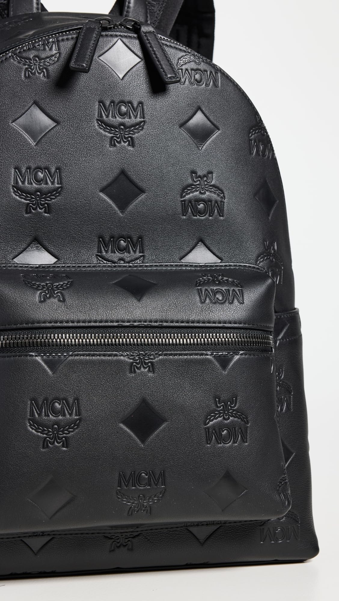 MCM Men's Stark Medium Leather Backpack, Black, One Size