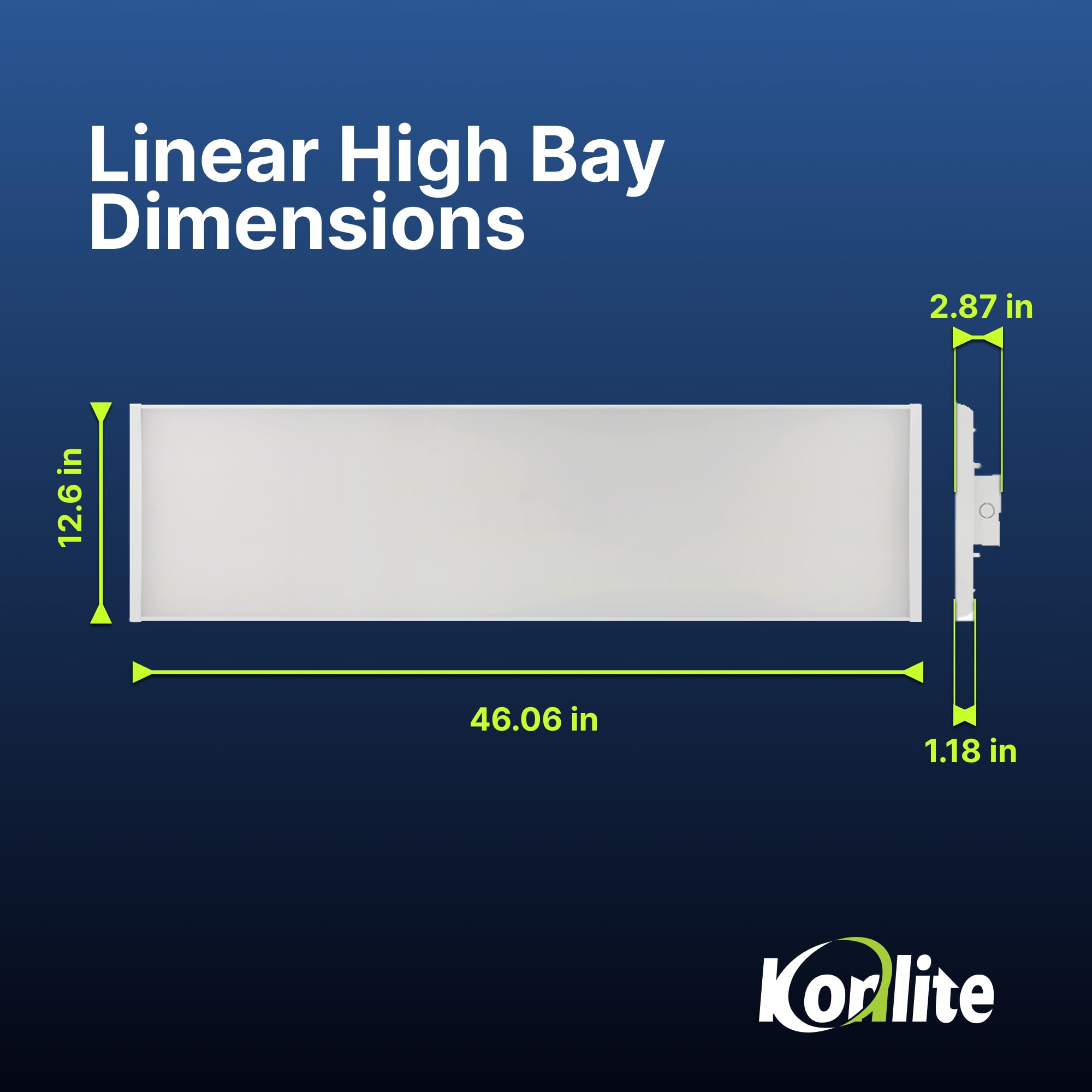 Konlite - 4 FT Linear LED Shop Lights, 225W, 30,626LM Bay Ceiling Shop Light for Commercial & Industrial Use, Non-Maintenance Shop Lights for Workshop, Garage Light, 5000K Daylight, Dimmable 1-10V