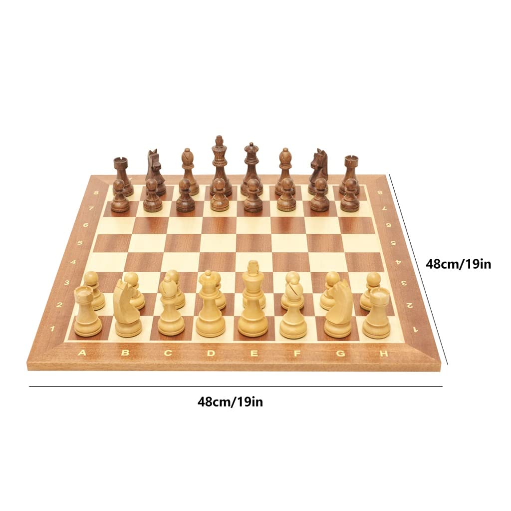 Portable Chess Set Wooden Chessboard Set with Handcrafted Chess Pieces Chess Board Game Sets for Adults Gift