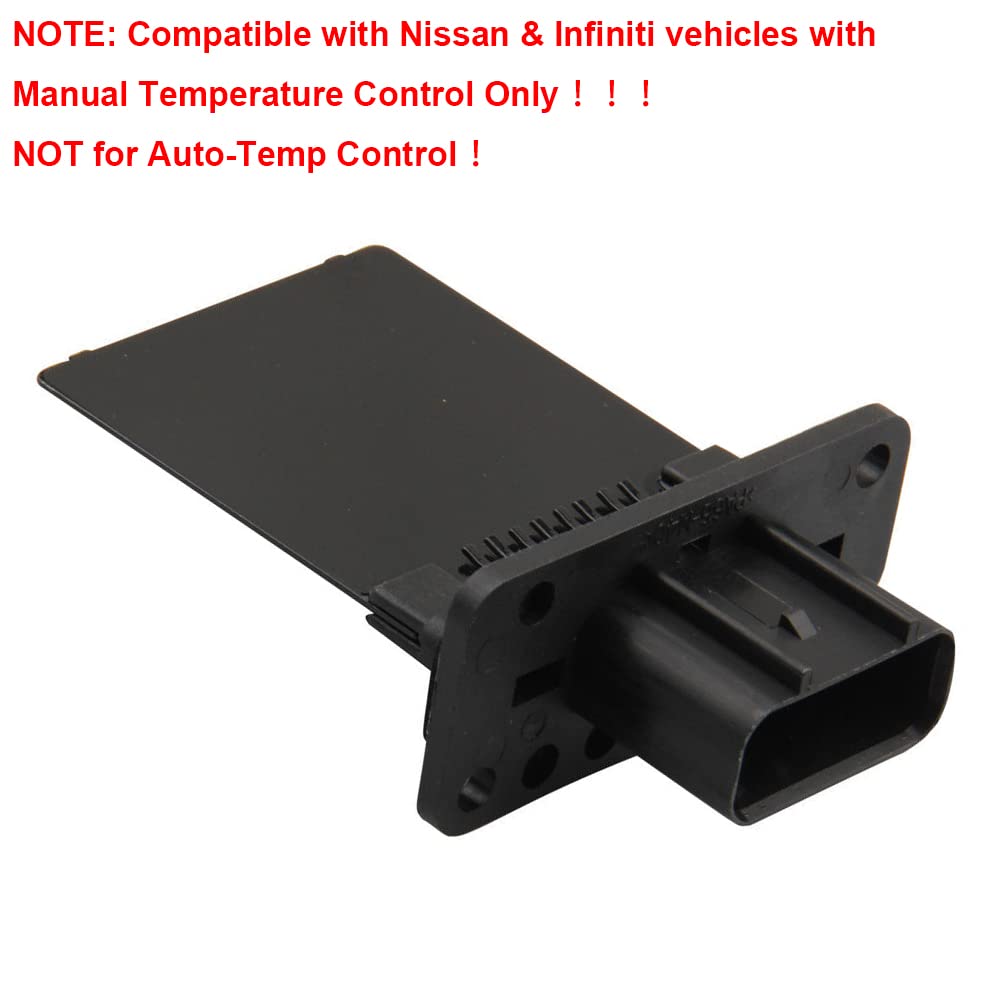 HVAC Blower Motor Resistor, Manual Control Replaces 271507S000, 27150-5Z000 Compatible with Nissan - 2005-2019 Frontier, 2004-2012 Pathfinder, 2005-2015 Xterra, 2004-2009 Titan, 2004-2006 Quest, More
