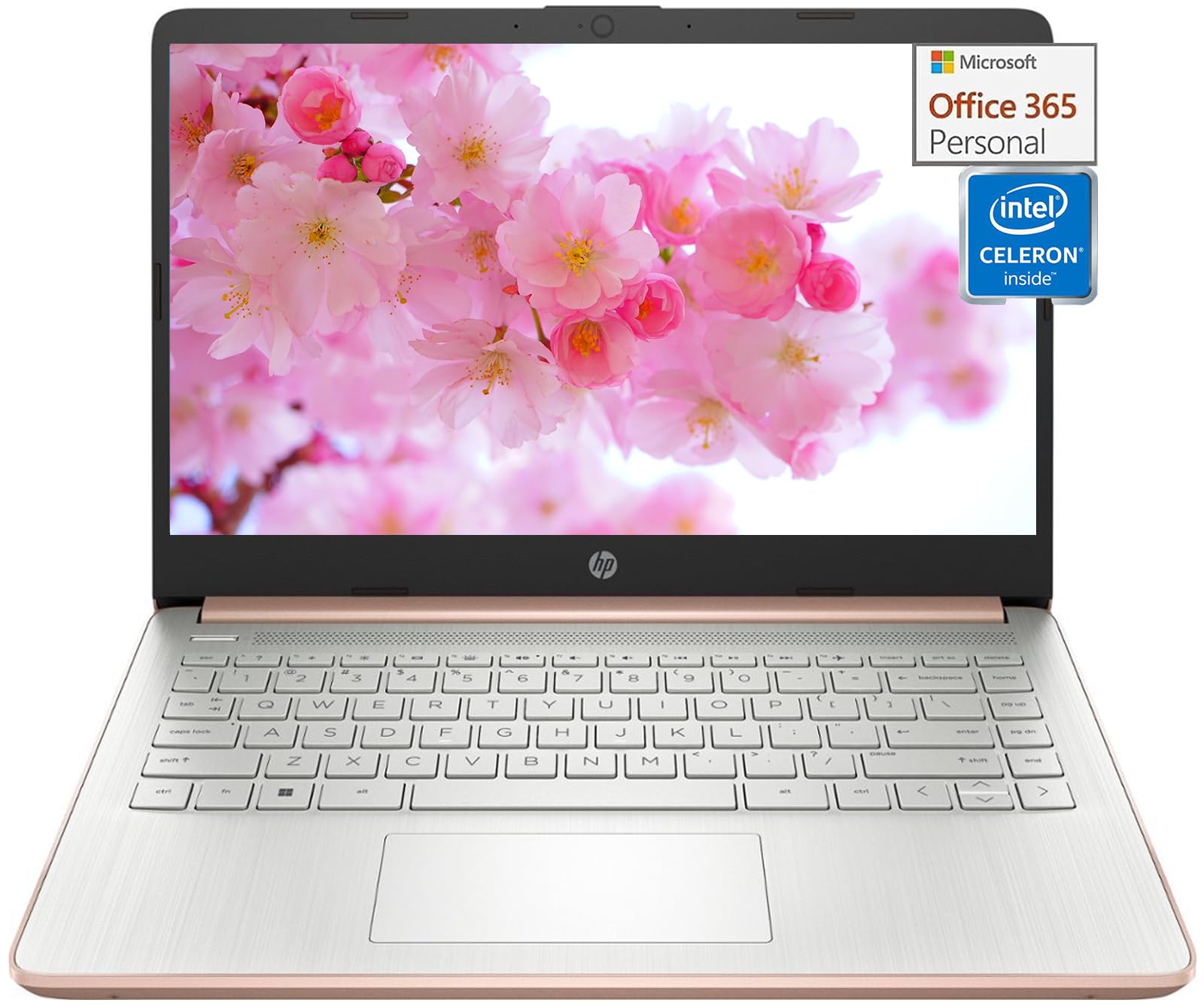 HP 2023 Newest 14 Inch Laptop Students Business, Intel Quad-Core Processor, 16GB RAM, 320GB Storage(64GB eMMC+256GB Micro SD), 12H Battery Life, Webcam, HDMI, WiFi, Win 11 S, Bundle with JAWFOAL