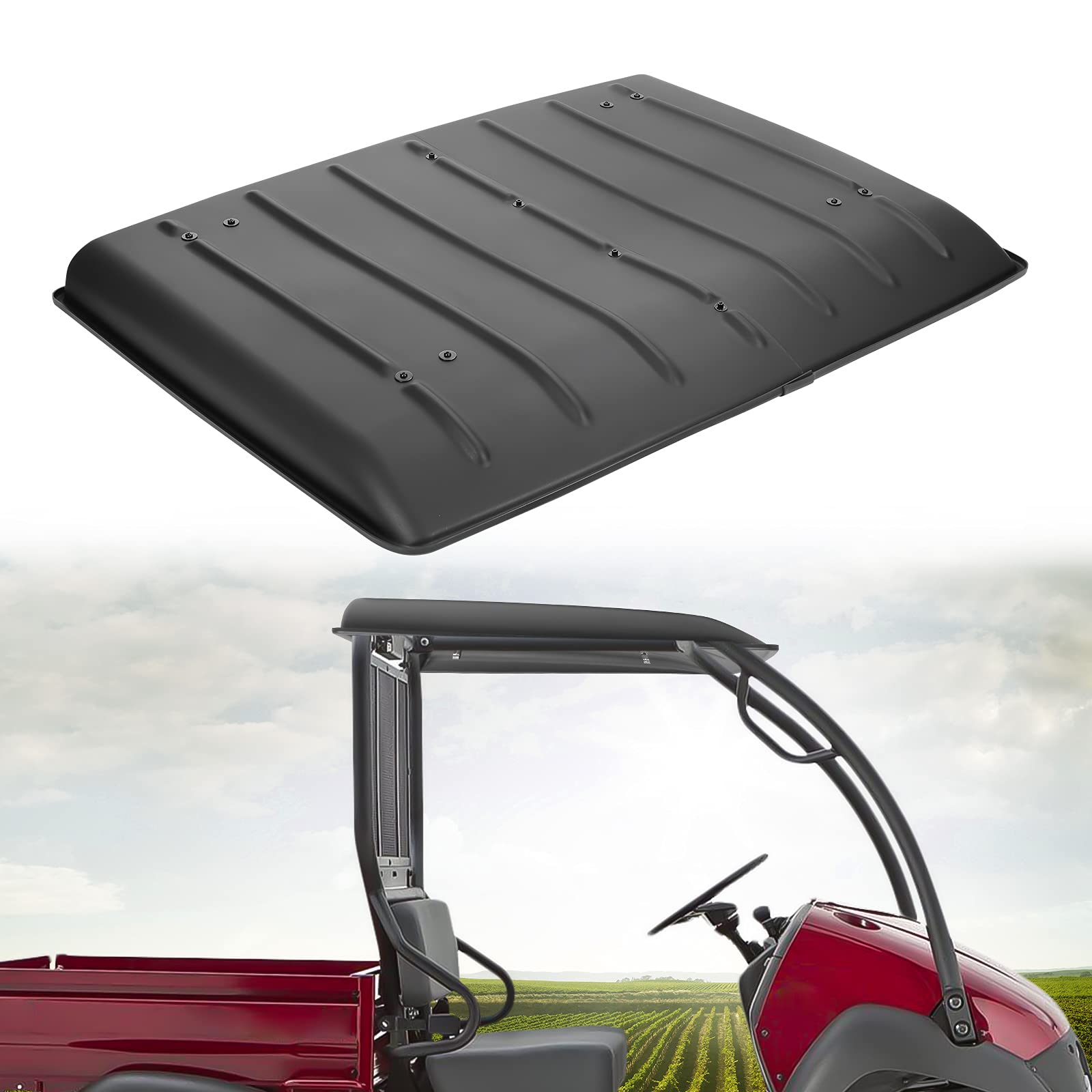 Kemimoto Mule 600 610 Roof Compatible with Kawasaki Mule 610 600 4X4 SX 4X4 2005-2022 Plastic Roof Top, Replace OEM #KAF600-005B