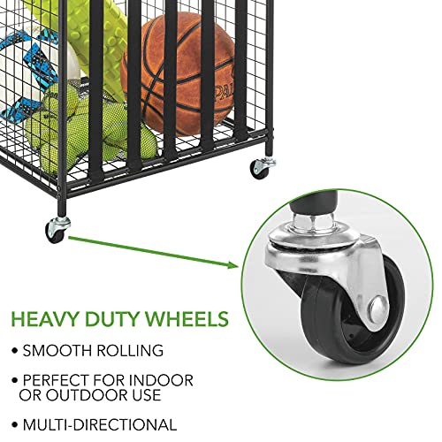 mDesign Alloy Steel Storage Rack, 19.75in x 18.25in x 20.5in, Black