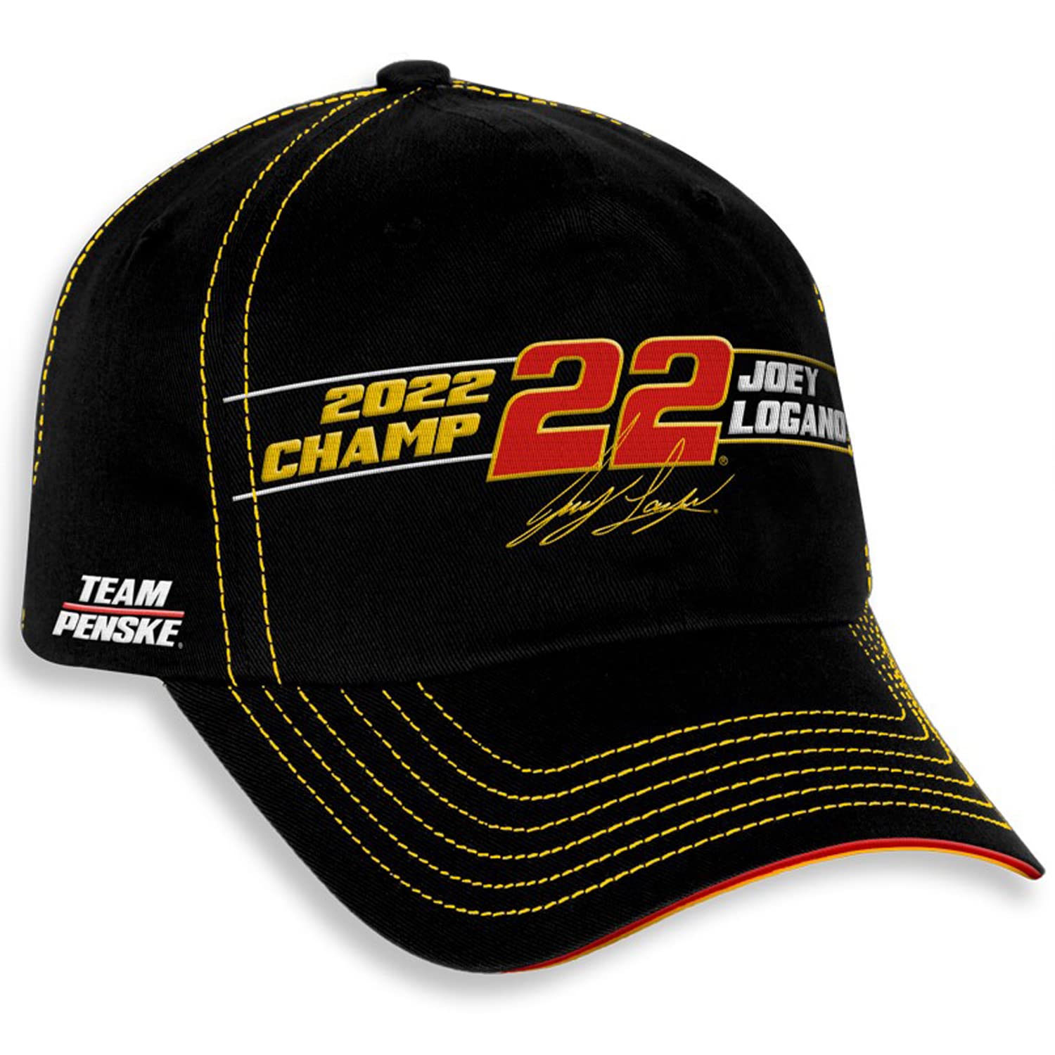 Joey Logano #22 All Black Team Penske 2022 Champ NASCAR Adjustable Hat