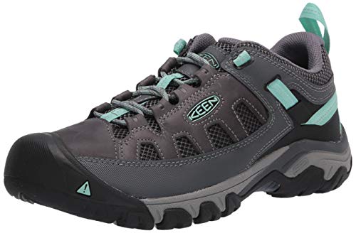 KEEN Women's Targhee Vent Low Height Breathable Hiking Shoes, Steel Grey/Ocean Wave, 9