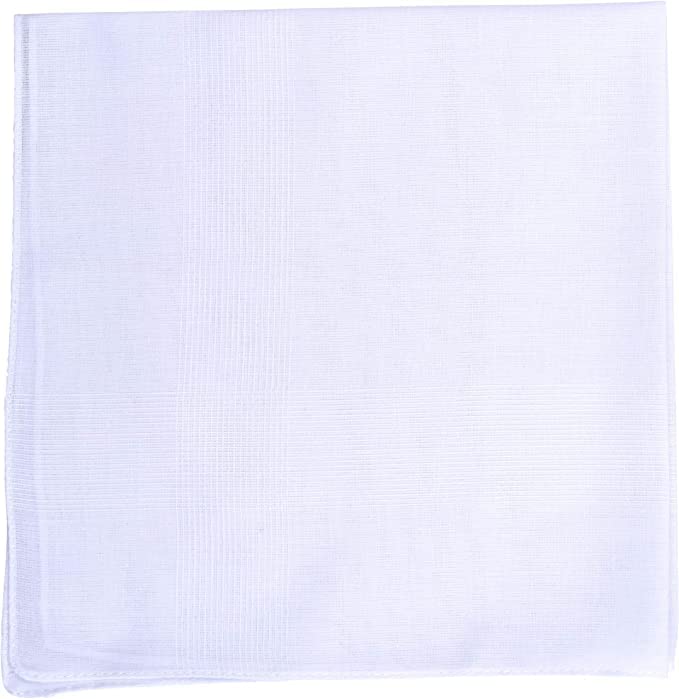 Imperial Men's Fine Handkerchiefs Permanent Press White Pack of 13 Hankies 65% Polyester 35% Cotton