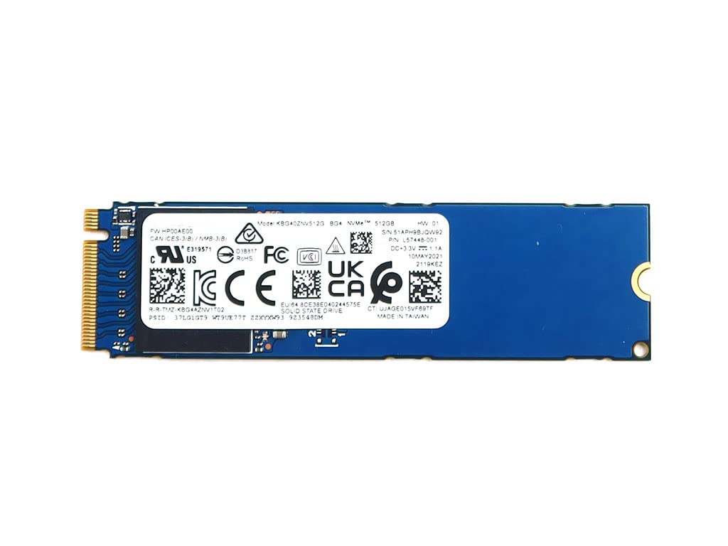 Solid State Drive L57448-001 Compatible Replacement Spare Part for HP Kioxia BG4 KBG40ZNV512G 512GB PCI Express 3.0 x4 TLC NVMe M.2 2280 Internal SSD
