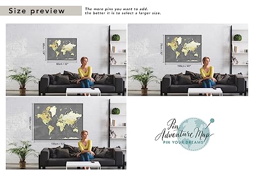 World Map Poster with Pins for Travel Tracking | Push Pin Travel Map Poster for travel tracking (32 x 24)