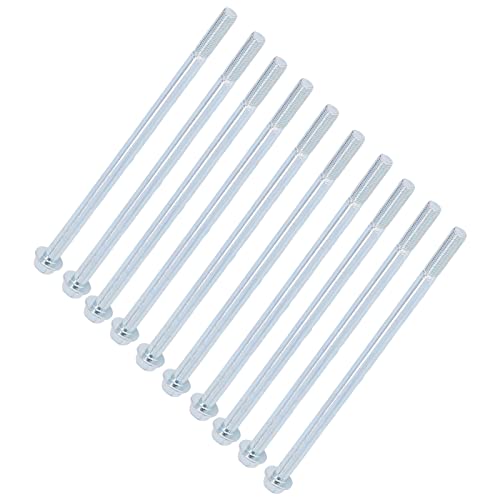 TYTOGE 10 Pcs Half Thread Bolt Fine Thread Carbon Steel Sturdy Lengthened Hex Half Tooth Bolts(10x210)