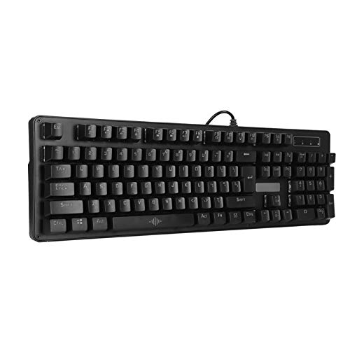 PUSOKEI Wired Gaming Keyboard, 104 Keys Mechanical Illuminated USB Keypad, for Laptop Desktop PC Computer, Plug and Play(Black)