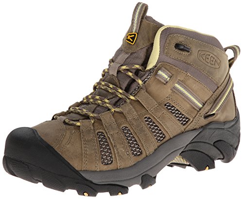 KEEN Women's Voyageur Mid Height Breathable Hiking Boots, Brindle/Custard, 10 Medium US