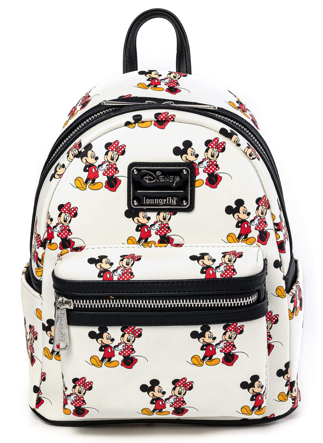 Loungefly Disney Mickey and Minnie Mouse AOP Womens Double Strap Shoulder Bag Purse