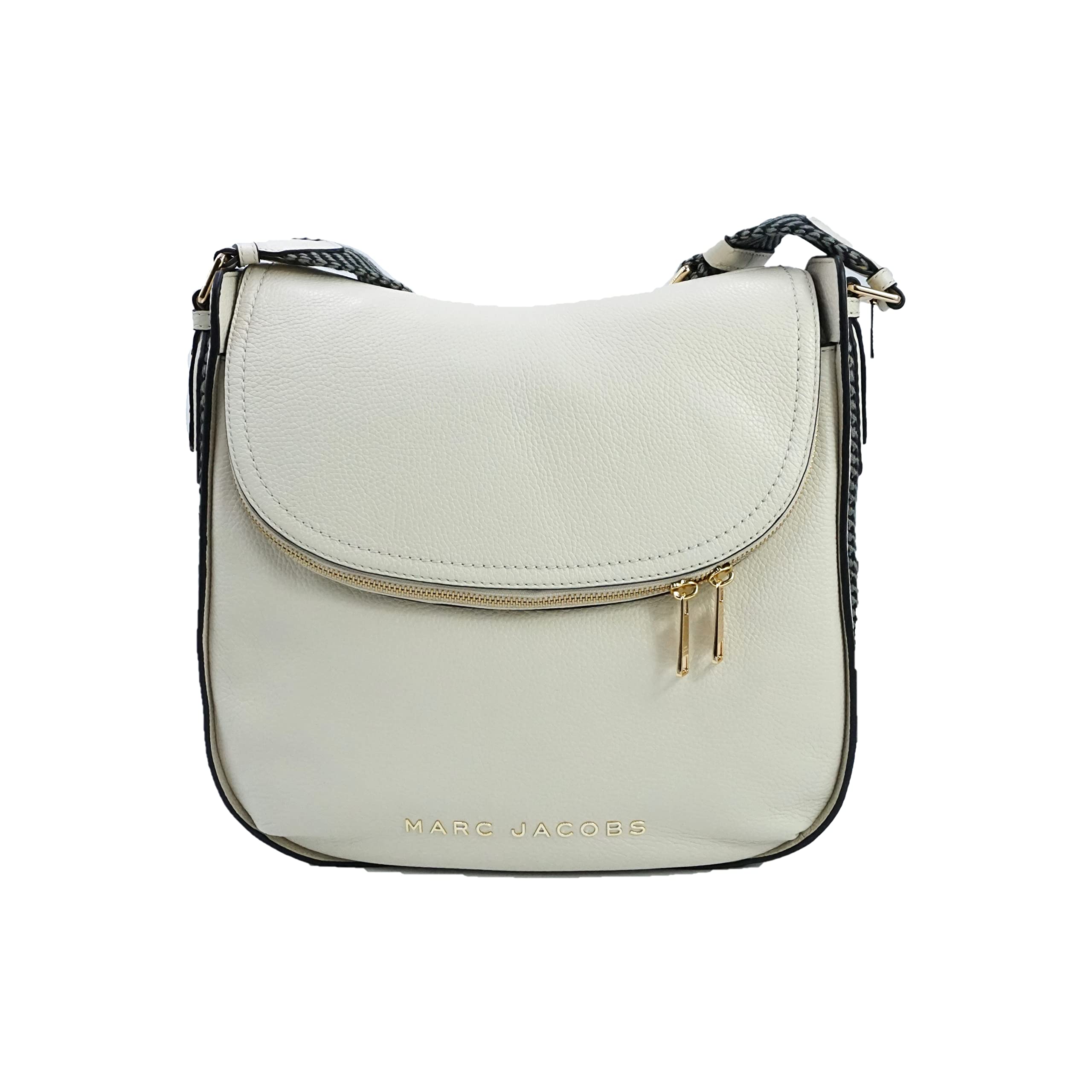 Marc Jacobs H211L01RE21-102 Marshmallow With Gold Hardware Women's Leather Shoulder Hobo Bag