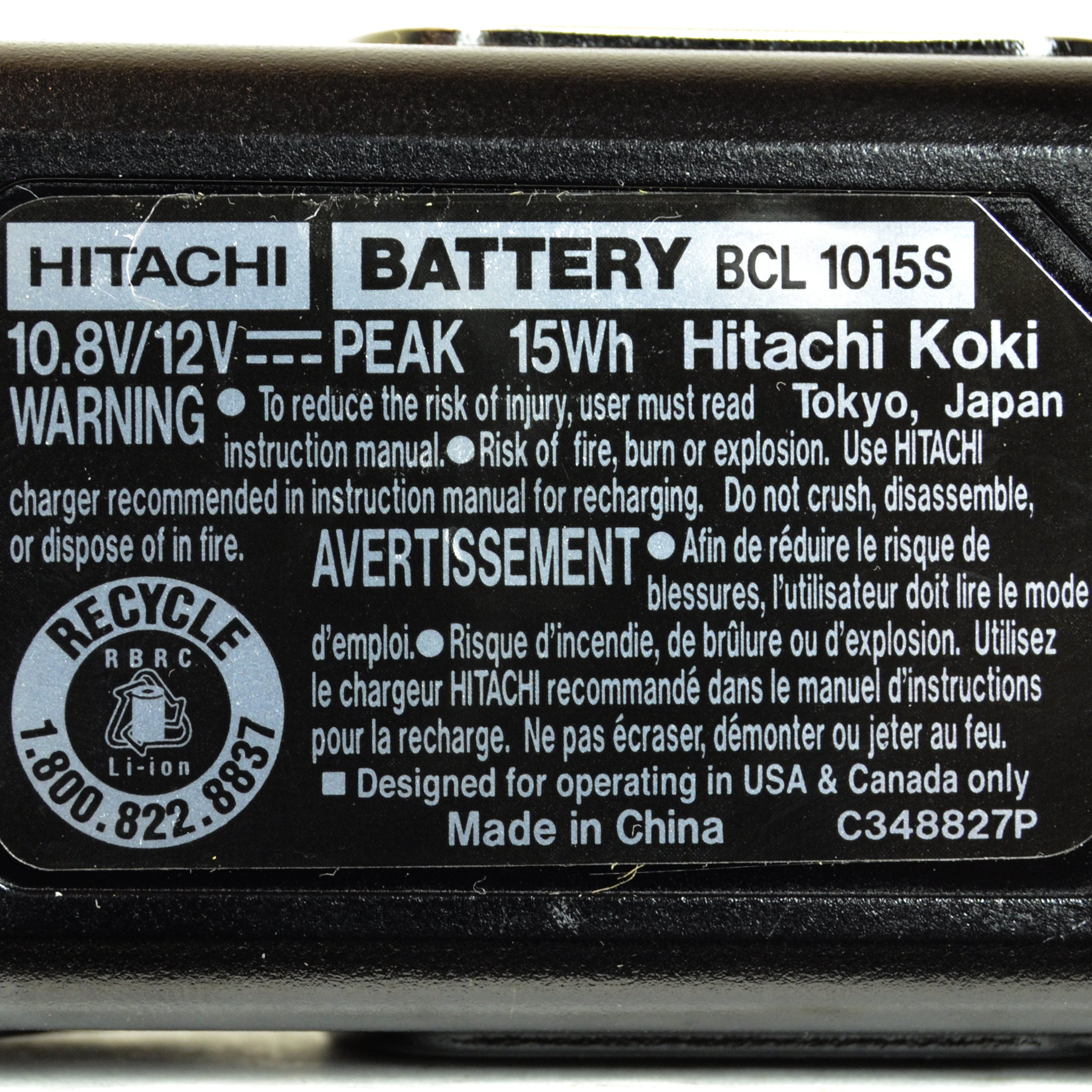 Hitachi UC10SL2 10.8v Li-Ion Battery Charger and BCL1015S 10.8-12V Battery Combo