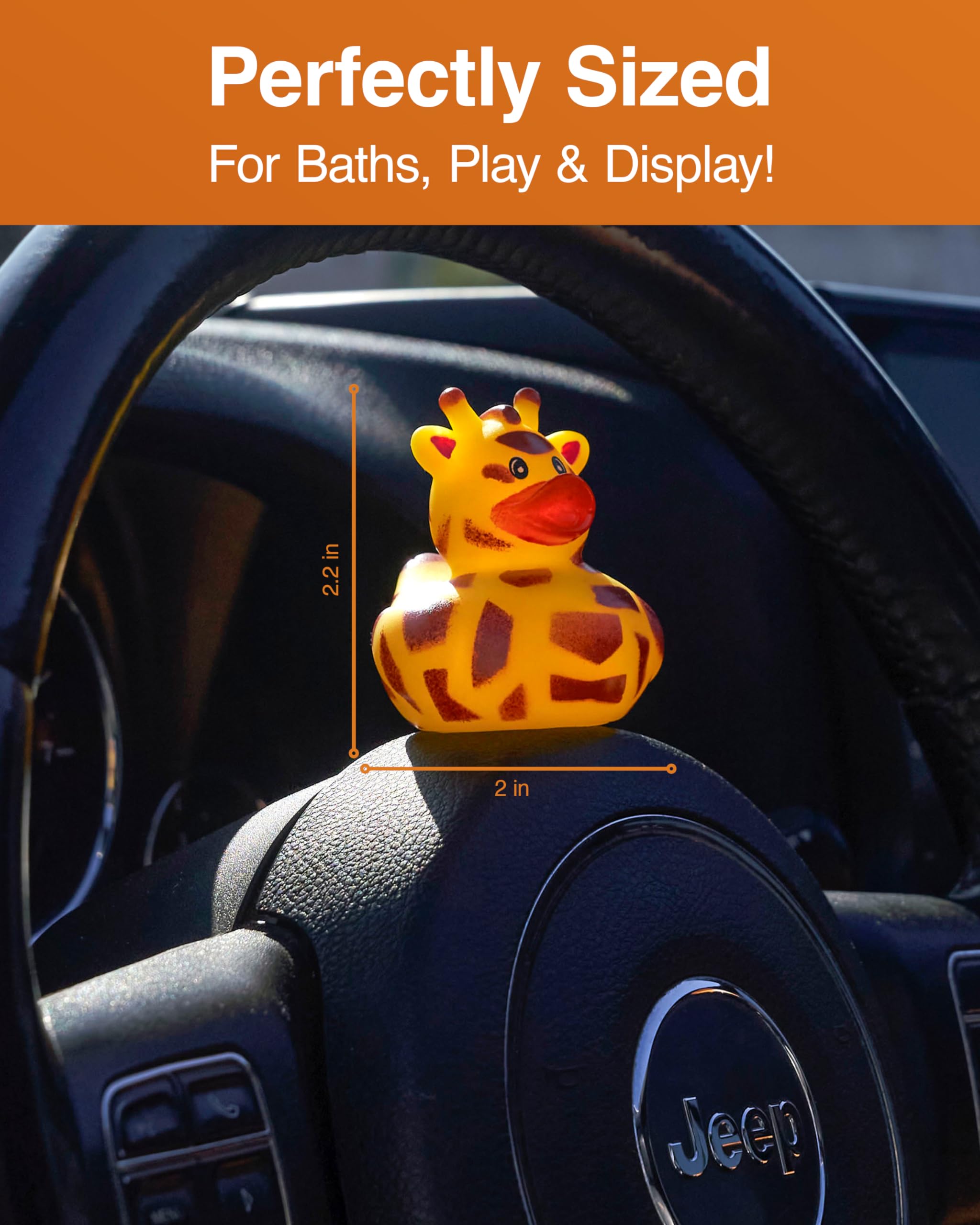 Jeep Ducks for Ducking - Assorted Ducks for Jeeps - 25 pc 2" Rubber Ducks Jeep Ducking - Plus Official Duck Duck Jeep Mobile App - Cute Little Rubber Ducks from Happy Duckers