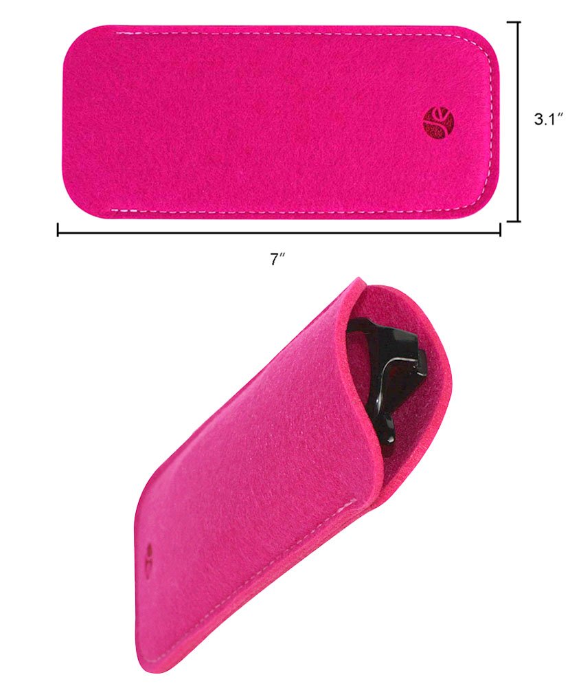 JAVOedge [5 PACK], Soft Felt Slip In Pouch Case for Sunglasses, Reading Glasses Multi Colors, MicroFiber Cloth