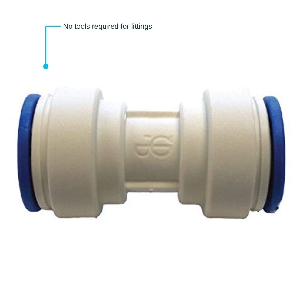 John Guest Speedfit 5/16 Inch OD Union Connector, Push to Connect Plastic Plumbing Fitting, White, NC2112P