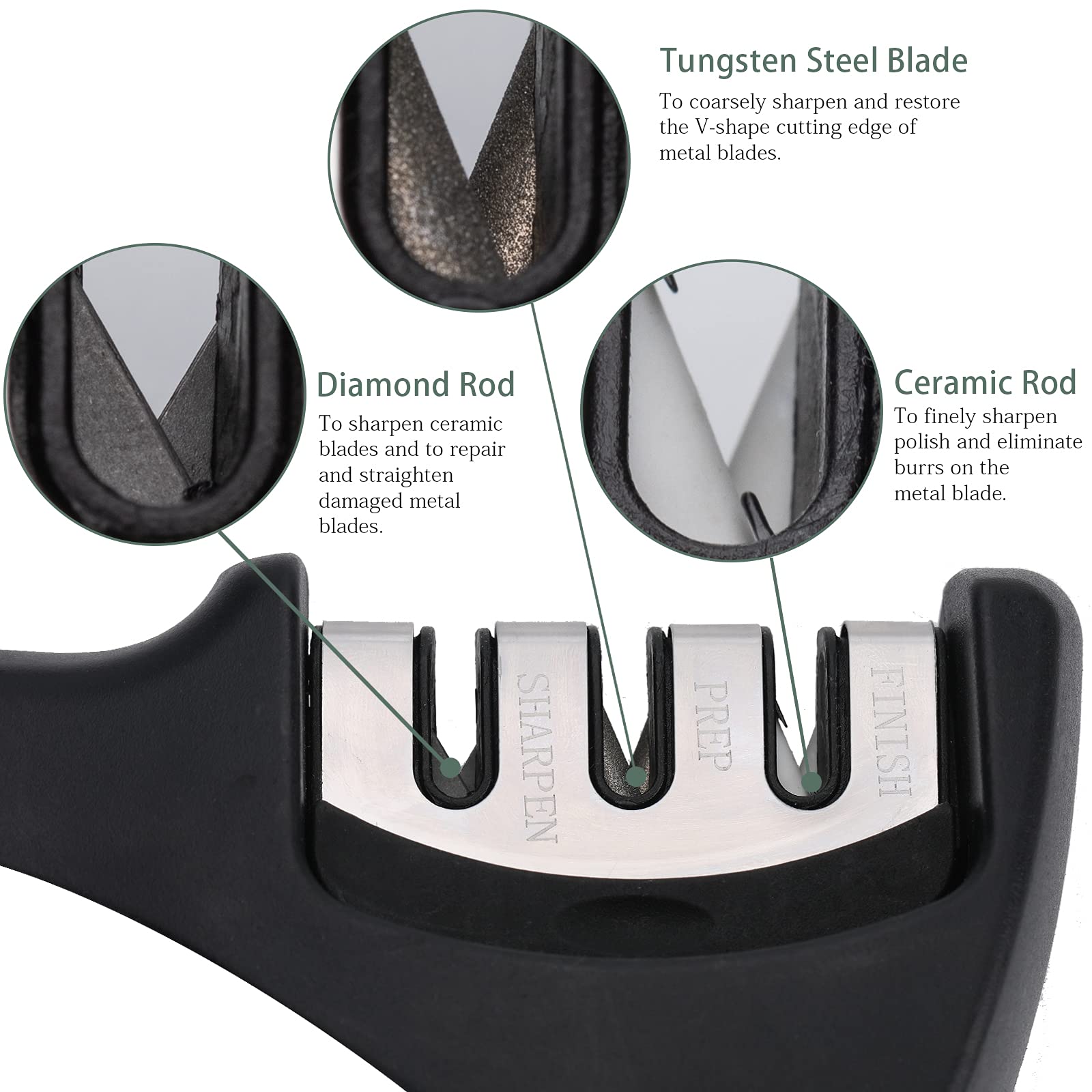 Knife Sharpene,3-Stage knife sharpener Helps repair, sand and polish blades,with Cut-Resistant Glove