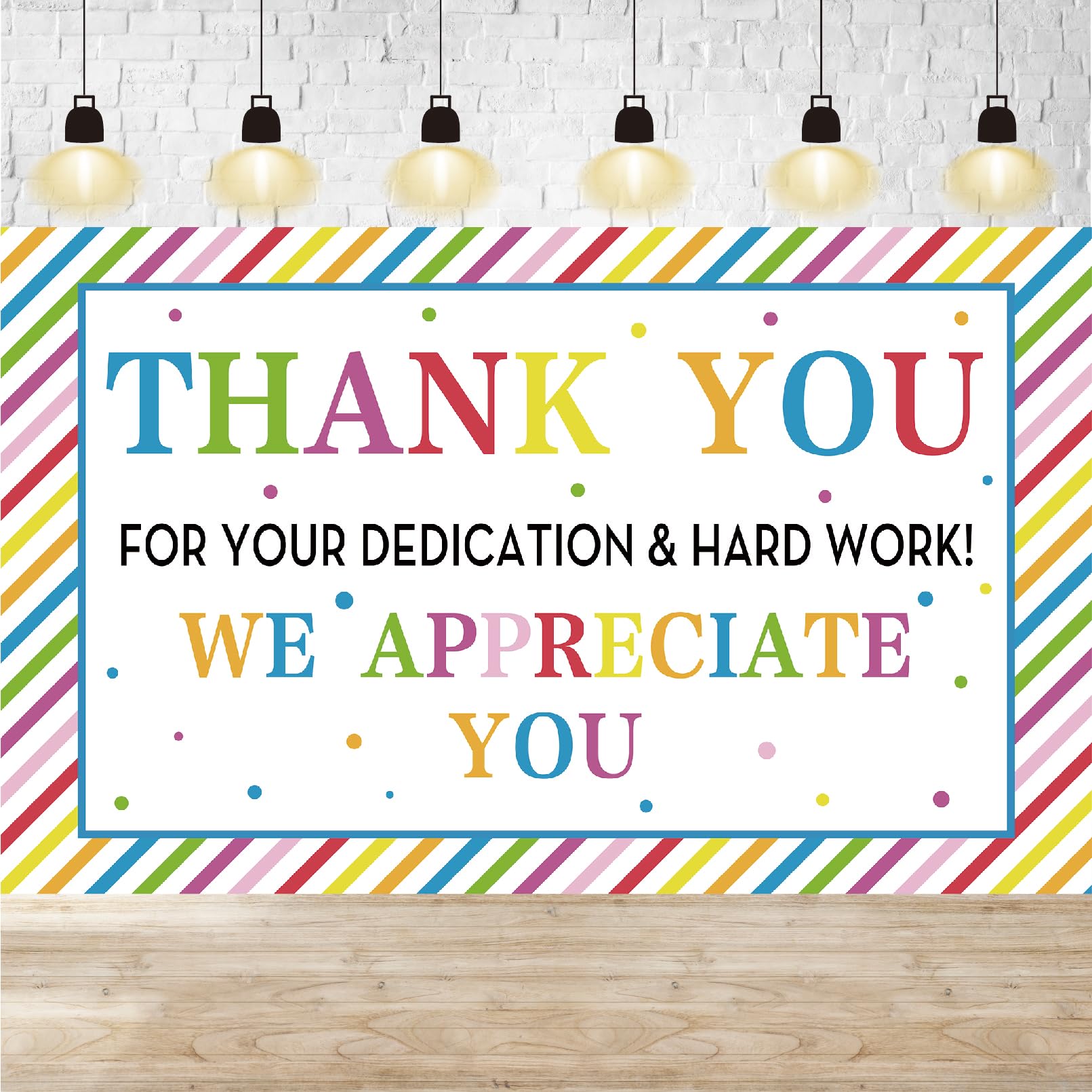 We Appreciate You Banner Decorations Colorful Thank You Banner Thank You for All You Do Backdrop for Teacher Employee Staff Doctors Nurse Poaster Boss Volunteer Appreciation Week Party Decor