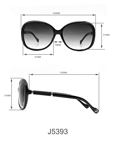 Jessica Simpson Women's J5393 Timeless and Elegant Vintage Oval Sunglasses with UV400 Protection - Glamorous Sunglasses for Women, 61mm