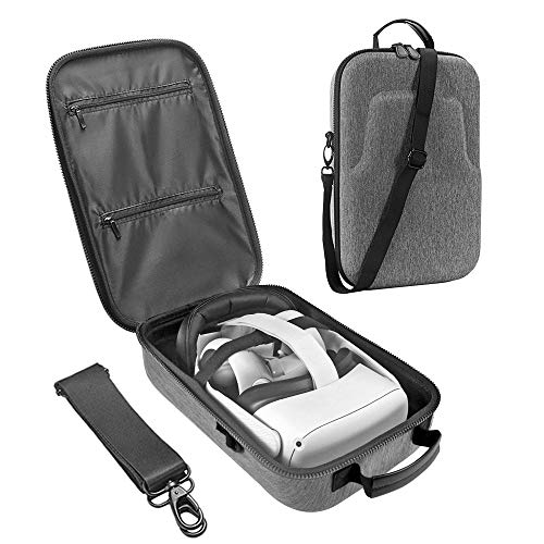 LOVEDAY Hard Travel Case for Oculus Quest 2 / Oculus Quest VR Gaming Headset Controllers Accessories Waterproof Carring case (Gray