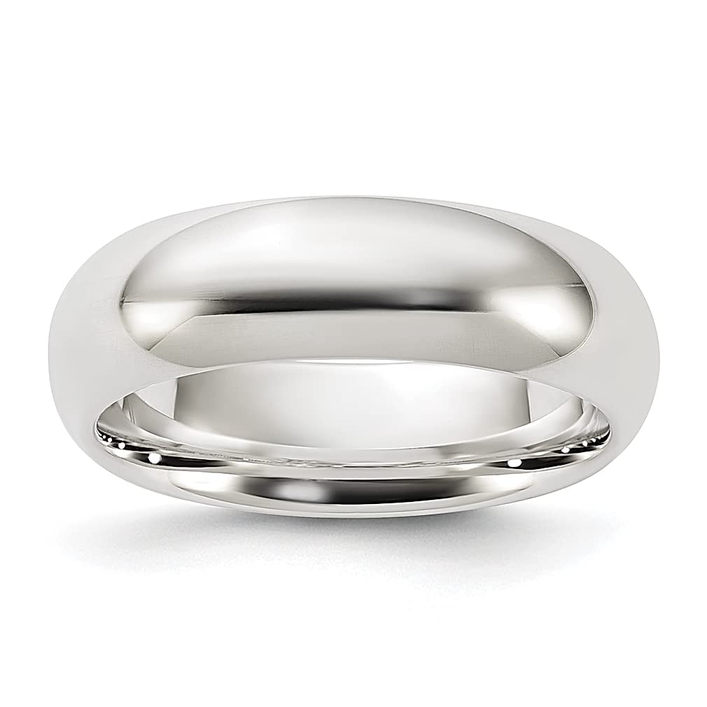 IceCarats 925 Sterling Silver 6mm Comfort Fit Size 11 Plain Classic Wedding Band Ring