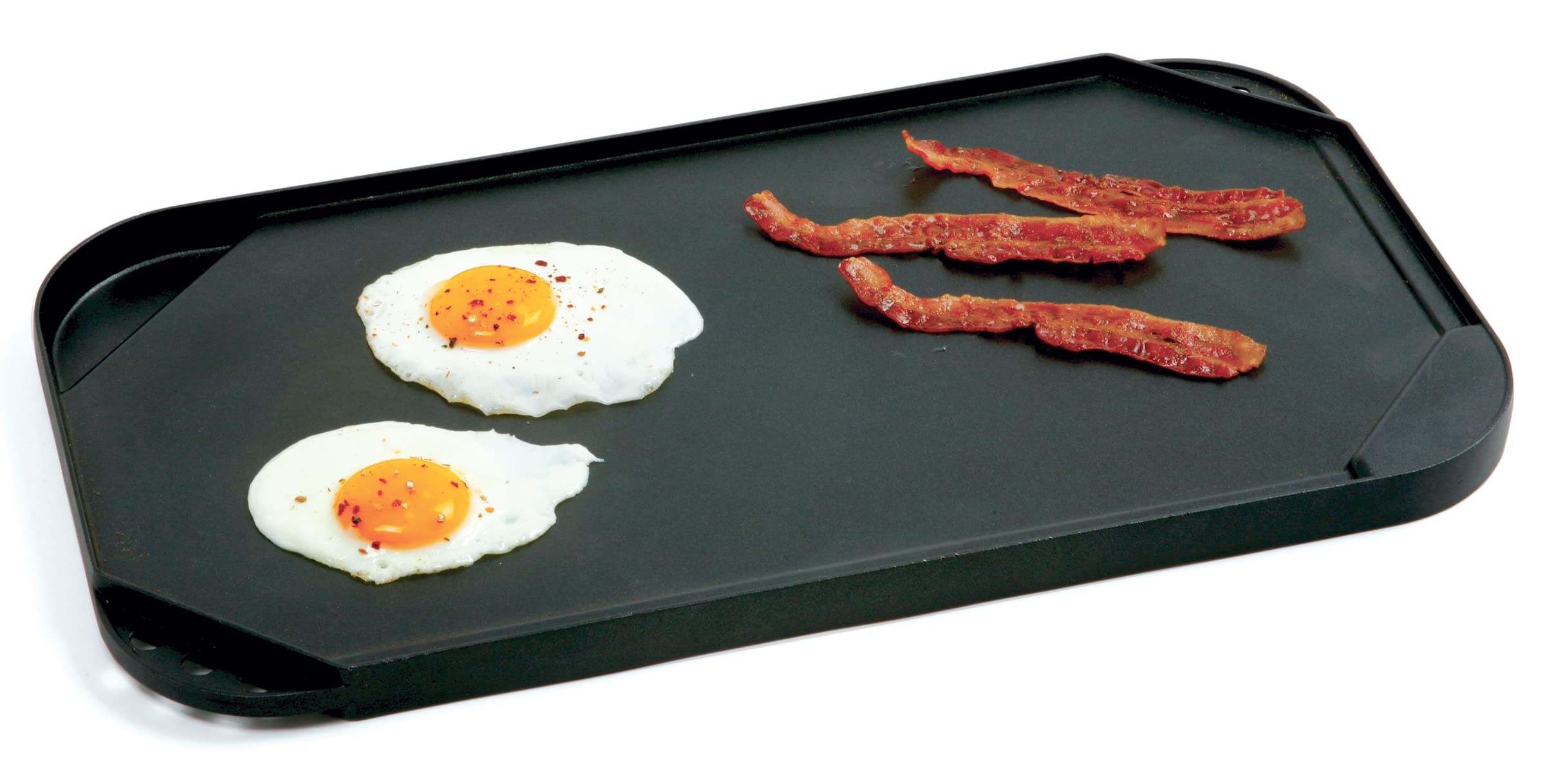 Norpro Nonstick Heavy Duty Double Burner Griddle, 19in/48cm x 10.5in/26.5cm x .75in/2cm, Teflon Platinum