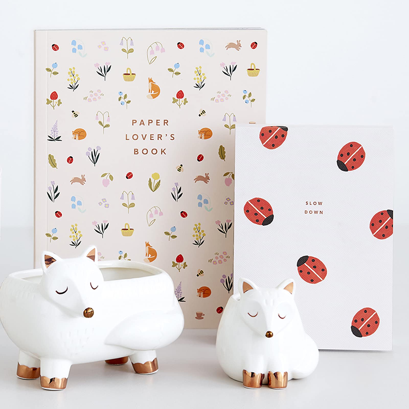 kikki.K Slow Down Collection - B6 Feature Notepad in Blush, 9 Unique Full Color Printed Designs, Lined and Unlined Pages with Inspirational Quote, 240 Pages, 6.93" L x 4.92" W x 0.59" H