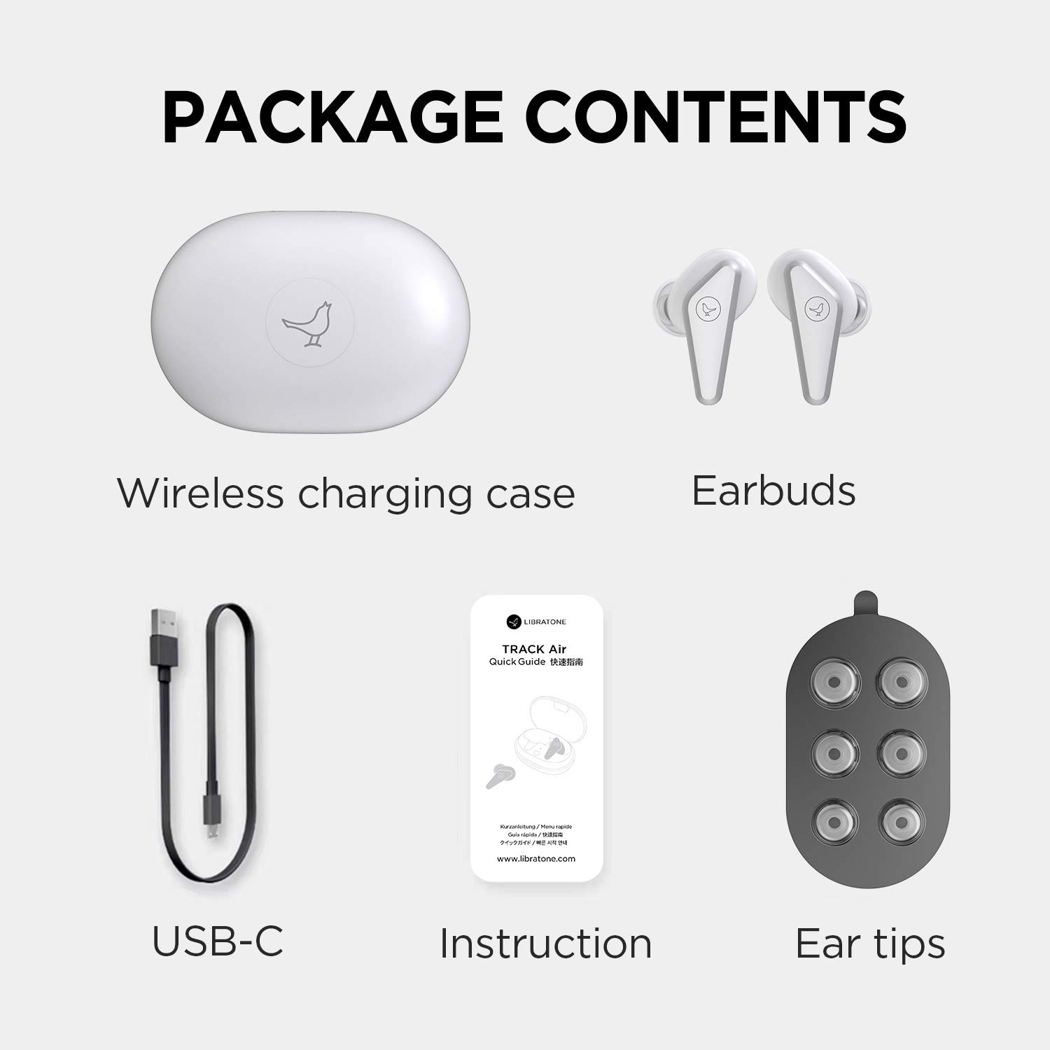 Libratone Track Air True Wireless Earbuds Stylish Design Great Sound,Noise Isolation Earphones, Sweat-Resistant for Workout, Ultral-Light Small, Long Battery Life White