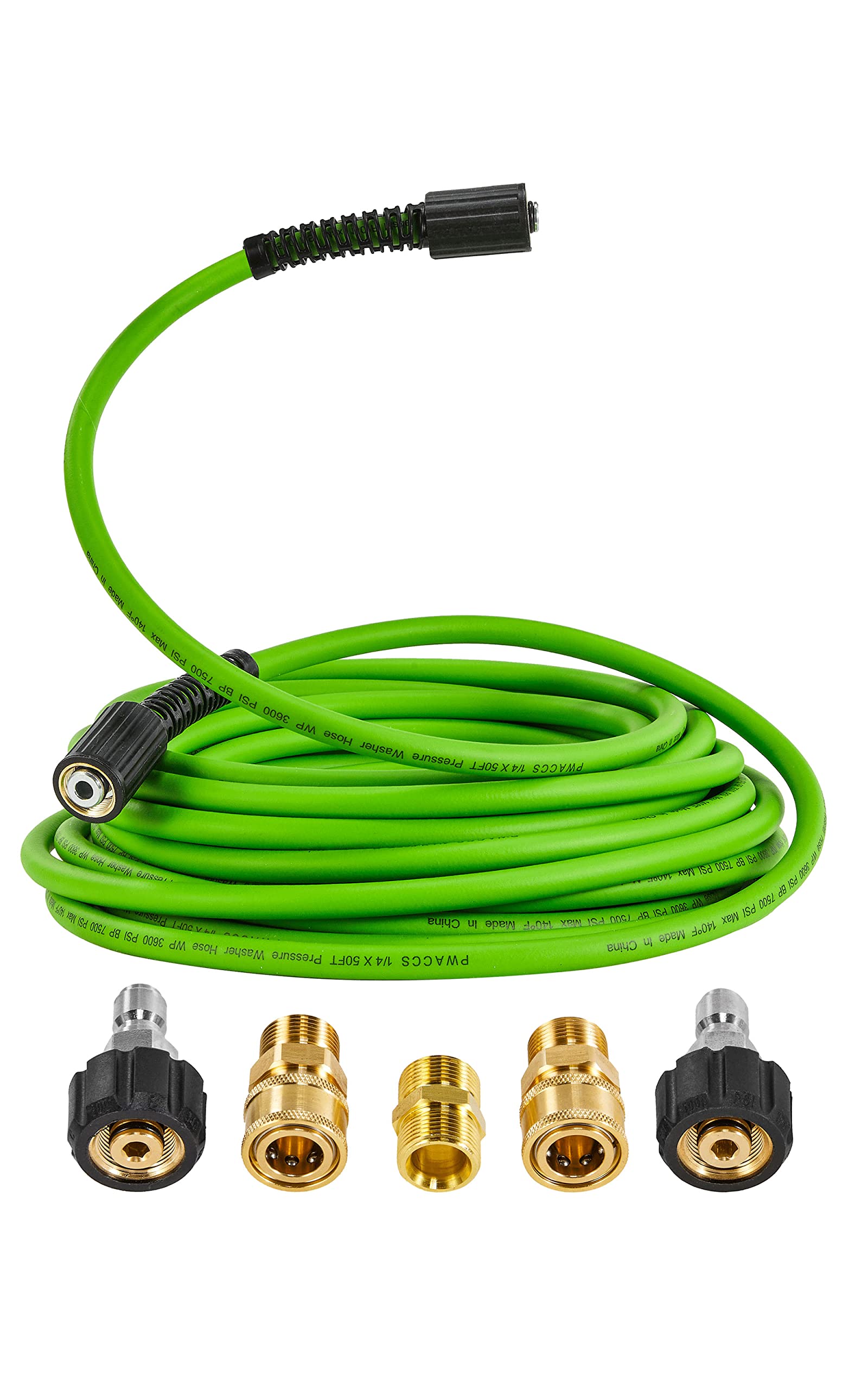 PWACCS Pressure Washer Hose for Power Washer – 3600 PSI High Pressure Replacement Hose – 1/4" x 25 FT Flexible Power Washing Extension Hose