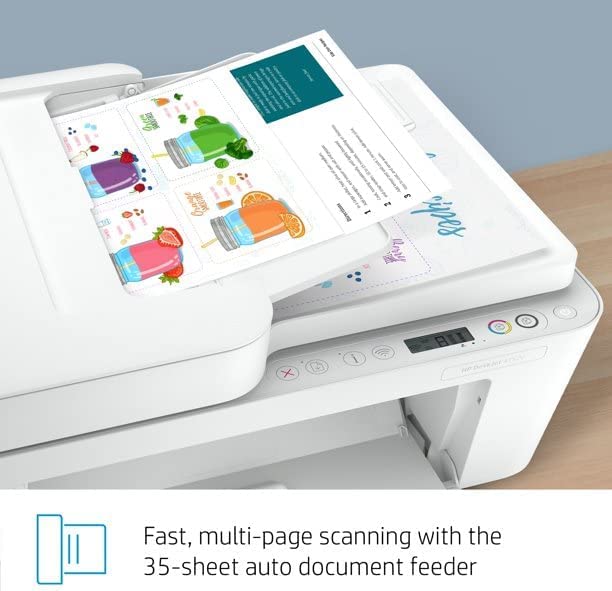 HP DeskJet 4152e Wireless Inkjet Color All-in-One Printer, Print Copy Scan, Instant Ink Ready, 35 Sheet ADF, WiFi USB Connectivity, White, W/Valinor Printer Cable