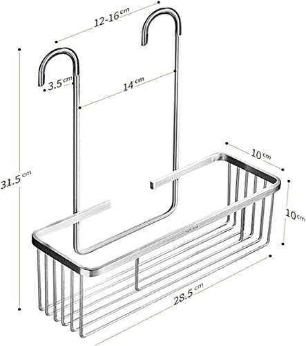 Tbkoly Hanging Basket Bathroom Shelf Storage Rack Shelves,Hanging Shower Caddy Stainless Steel Punch-Free Shower Room Shower (Color:Silver,Size:One Size)